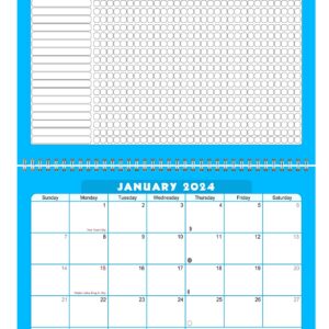 2024 Monthly Desktop/Wall Calendar/Planner - Habit Tracker - Daily, Weekly & Monthly Goal Motivational Habit Tracking Journal Inspirational - (Edition #07)