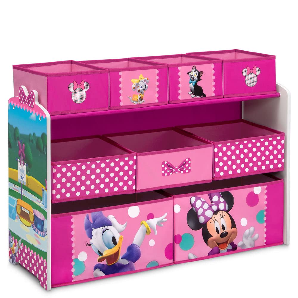 Delta Children Disney Minnie Mouse Deluxe 9 Bin Design and Store Toy Organizer, Greenguard Gold Certified