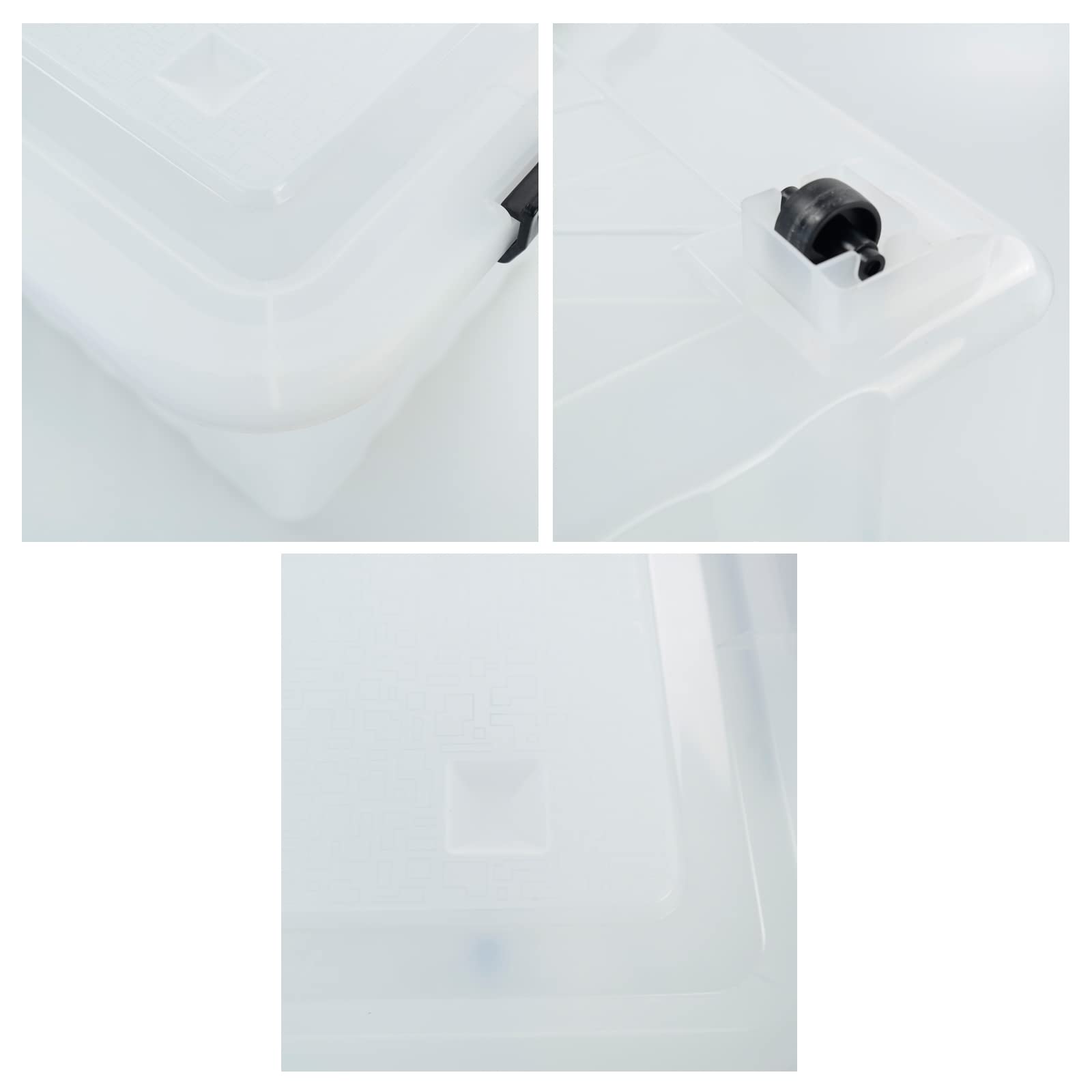 Nesmilers 50 Quarts Plastic Storage Boxes, Large Clear Bins with Lids and Wheels Set of 4