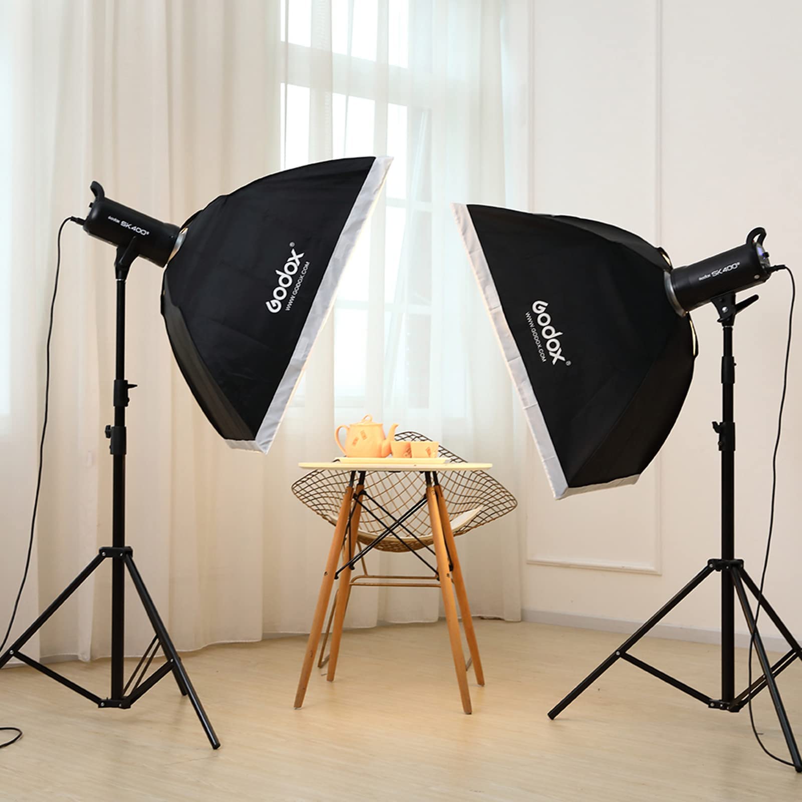 Godox 2* SK400ii 800Ws Studio Strobe Flash Lighting Kit:2 Pack SK400II Monolight with Bowens Mount for Photography and Studio Video Shooting with Light Stand,Softbox,Umbrella,Reflector,Barn Door...