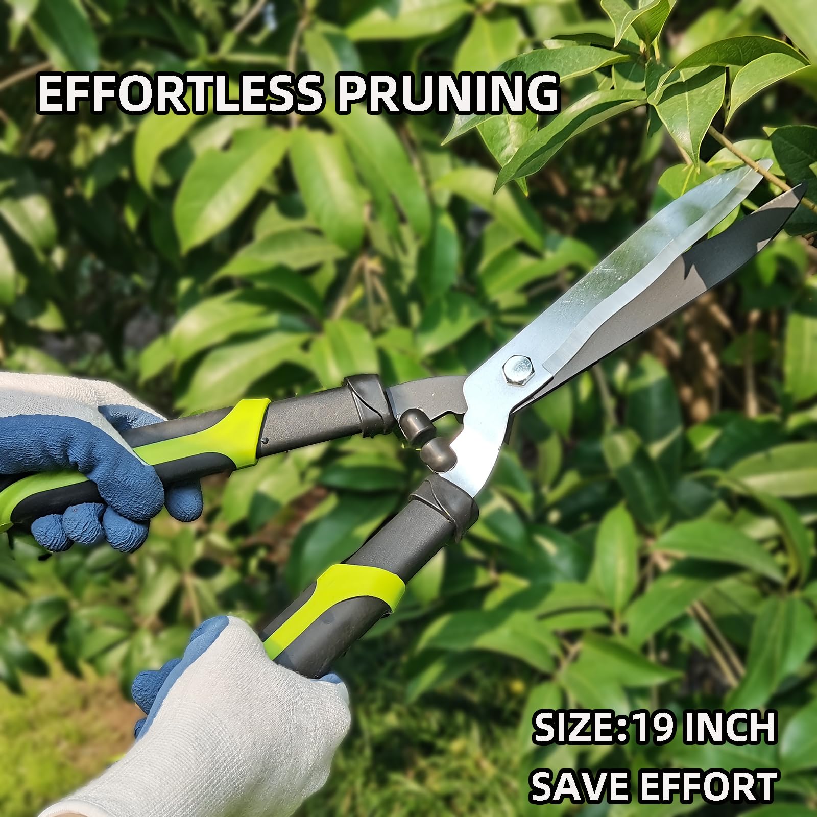 YRTSH Hedge Clippers Shears Hedge Shears for Trimming Borders, Garden Tools Hedge Clippers, Bush Cutters Trimmer with Sharp Wavy Blades, Garden Shears for Hedges (19 Inch)