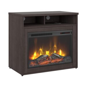 bush business furniture studio c floor standing electric indoor fireplace with shelf, 32-inch w, storm gray (scs132sgfrk)