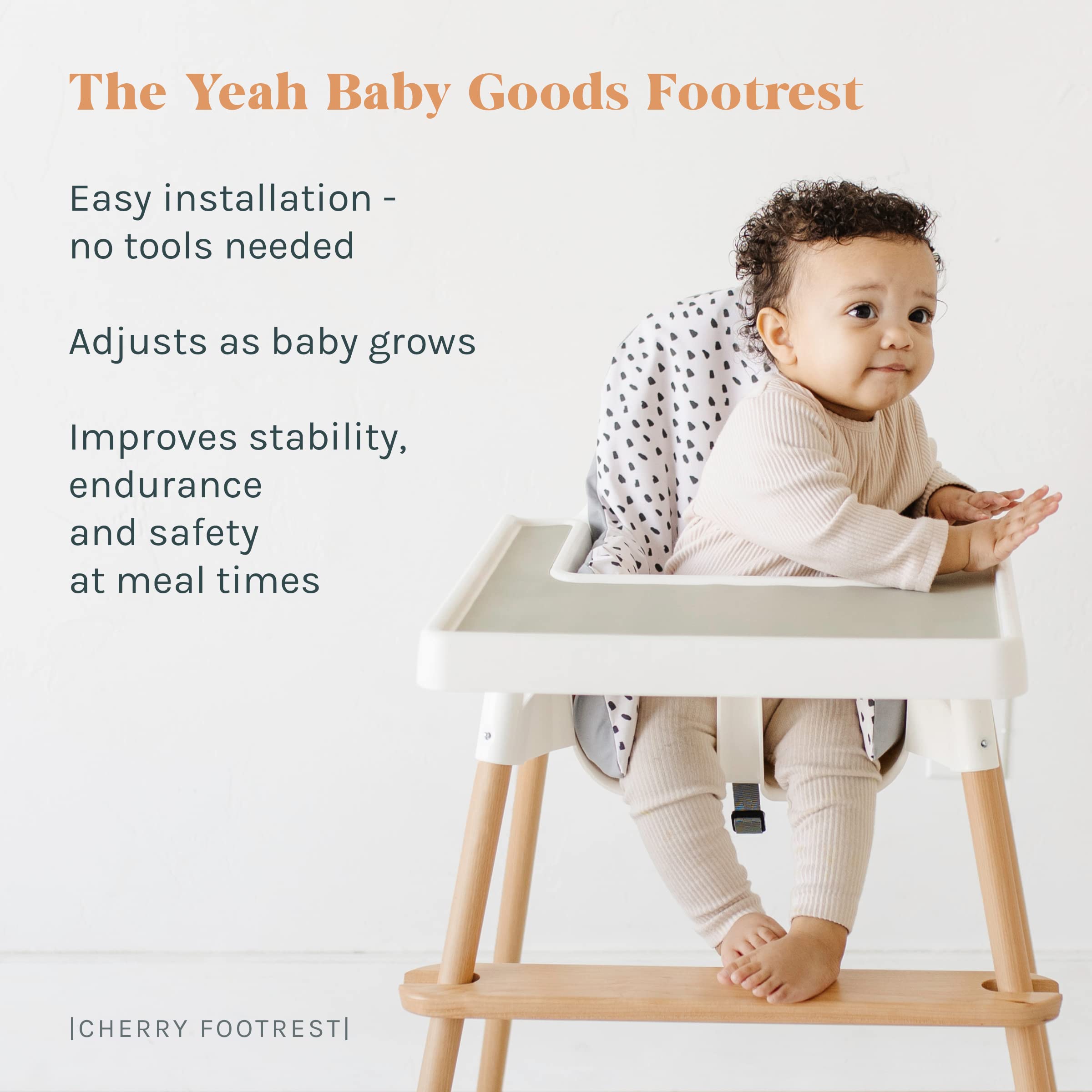 Yeah Baby Goods Adjustable Footrest for The IKEA ANTILOP Highchair (Walnut)