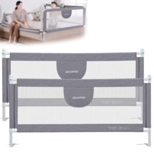 mbqmbss 2 pack toddler bed rail guards for king and queen size beds, stable protective side railing for kids children