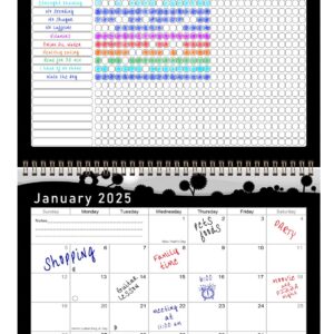 2025 Monthly Desktop/Wall Calendar/Planner - Habit Tracker - Daily, Weekly & Monthly Goal Motivational Habit Tracking Journal Inspirational - (Edition #015)