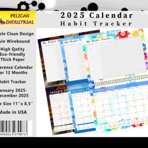 2025 Monthly Desktop/Wall Calendar/Planner - Habit Tracker - Daily, Weekly & Monthly Goal Motivational Habit Tracking Journal Inspirational - (Edition #015)