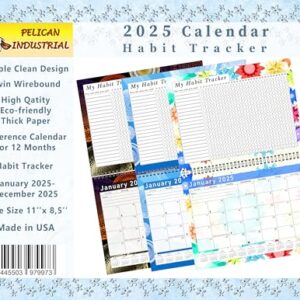 2025 Monthly Desktop/Wall Calendar/Planner - Habit Tracker - Daily, Weekly & Monthly Goal Motivational Habit Tracking Journal Inspirational - (Edition #018)