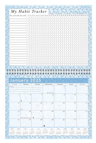 2025 Monthly Desktop/Wall Calendar/Planner - Habit Tracker - Daily, Weekly & Monthly Goal Motivational Habit Tracking Journal Inspirational - (Edition #018)