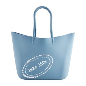 mud pie life, 13" x 18.5" silicone lake tote