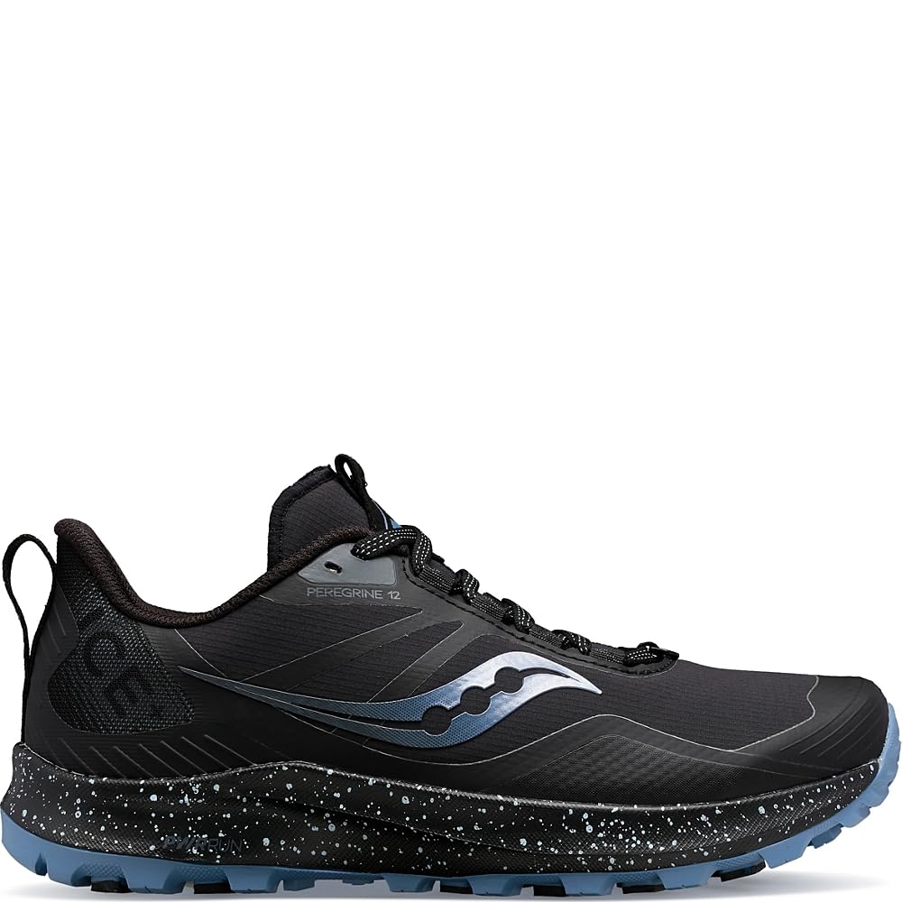 Saucony Women's Peregrine Ice+3 Trail Running Shoe, Black/Summit, 8.5