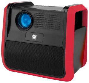 rca - rpj060 portable projector home theater entertainment system, long lasting battery - 2.5 hours per charge - outdoor, rechargeable, speakers - enjoy without any cable on the go - phone/stick/pc