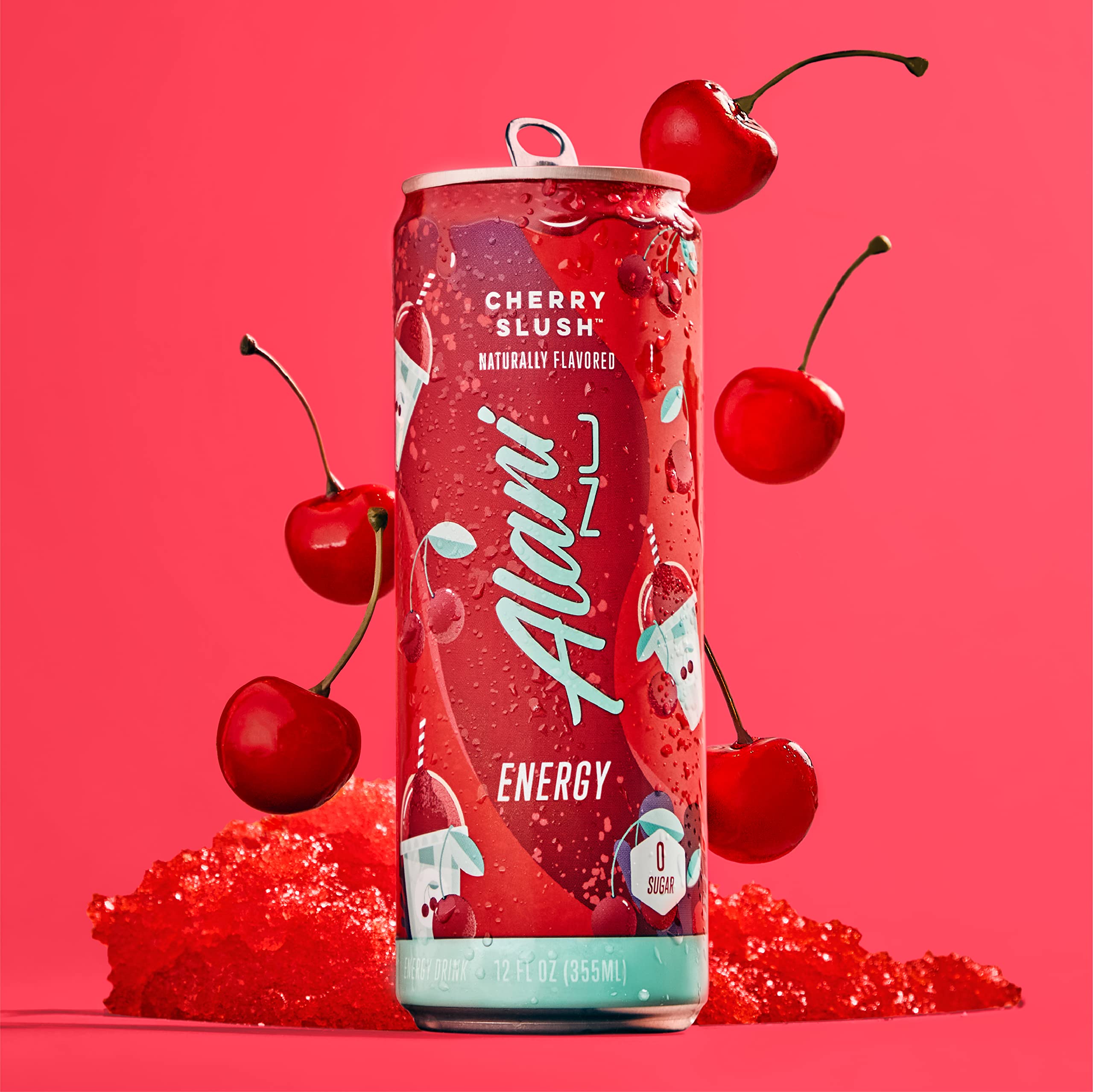 Alani Nu CHERRY SLUSH Sugar Free, Low Calorie Energy Drinks | 200mg Caffeine | Pre Workout Performance with Antioxidants | Biotin B Vitamins | Zero Sugar | 10 Calories | 12 Fl Oz Cans (12 Pack)