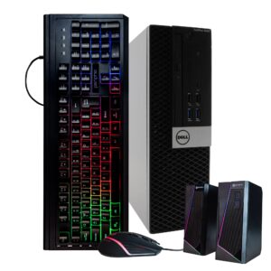 dell optiplex 3040 desktop computer, intel quad-core i5, ultra-fast 240gb ssd storage, 8gb ddr3 ram, dvd, wifi, bluetooth, windows 10 home, rgb mouse/keyboard + speakers (renewed)