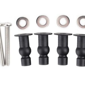 VALLVATER 6 Pack Toilet Seat Hinges Screws Top Mount Nuts Screws Toilet Seat Fixings Expanding Rubber Toilet Seat Bolts Kit Compatible Black