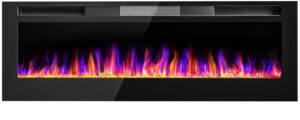 frhlozdx 42 inch electric fireplace in-wall recessed and wall mounted fireplace,linear fireplace with multicolor