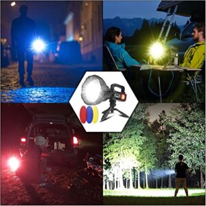 Rechargeable Spotlight Flashlights High Lumens, 150000 Lumens Super Bright LED Searchlight Flashlight IPX5 Waterproof 4 Modes Handheld Spotlight for Emergencies, Fishing, Hiking, Camping