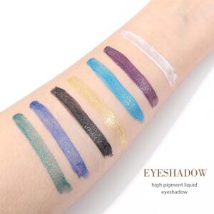 Kilshye Glitter Liquid Eyeshadow Shimmer Eye Shadow Metallic Eyeshadows High Pigment Eyes Shadow Long Lasting Waterproof Eyes Liquid Makeup for Women and Girls Pack of 1 (E- Gold 6)