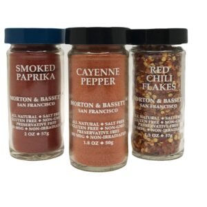 Morton & Bassett, Paprika Smoked, Cayenne Pepper, Red Chili Flakes Bundle