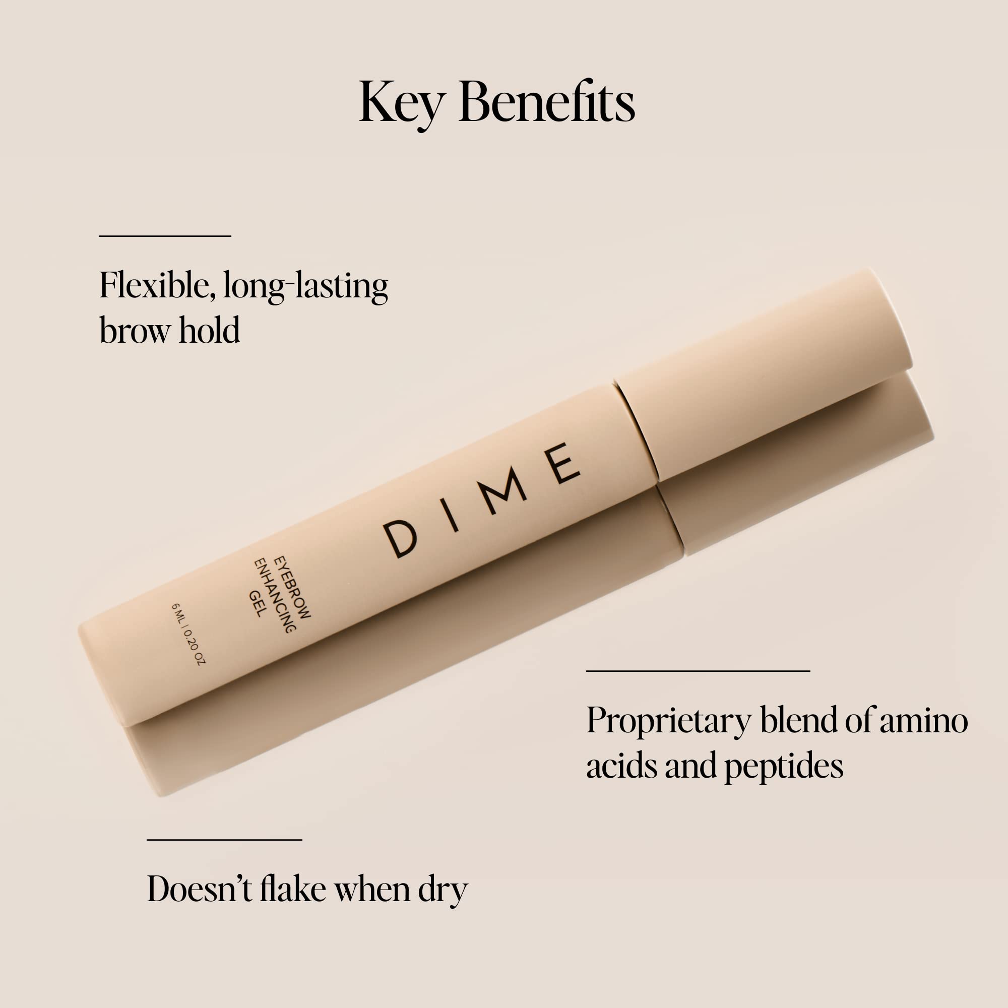 DIME Beauty Eyebrow Enhancing Gel, Clear Eyebrow Gel to Promote Fuller, Thicker, Stronger Brows, 0.20 oz / 6 mL