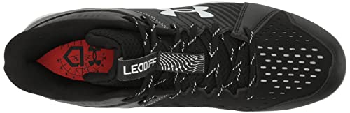 Under Armour Men's Leadoff Mid Rubber Molded Baseball Cleat, (001) Black/Black/White, 13