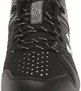 Under Armour Men's Leadoff Mid Rubber Molded Baseball Cleat, (001) Black/Black/White, 13