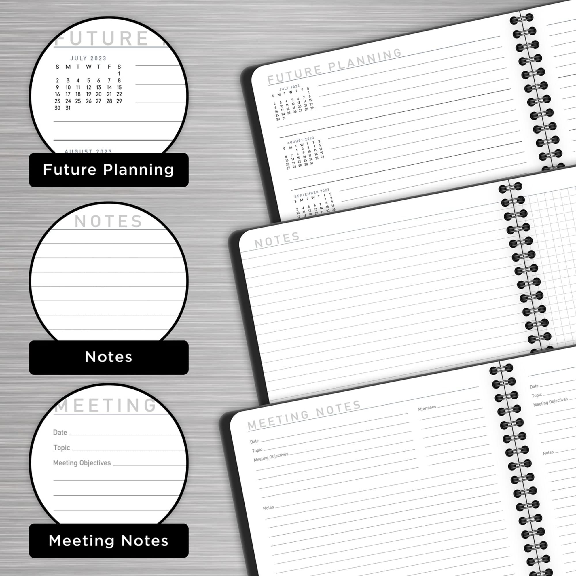 AT-A-GLANCE 2022-2023 Planner, Weekly & Monthly Academic, 7" x 8-3/4", Medium, Contemporary Lite, Black (7058XL0523)