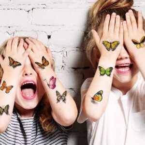 Tazimi 110 Styles Butterfly Temporary Tattoos for Kids Women,Glitter Butterfly Tattoos For Party Favors Gifts Decoration