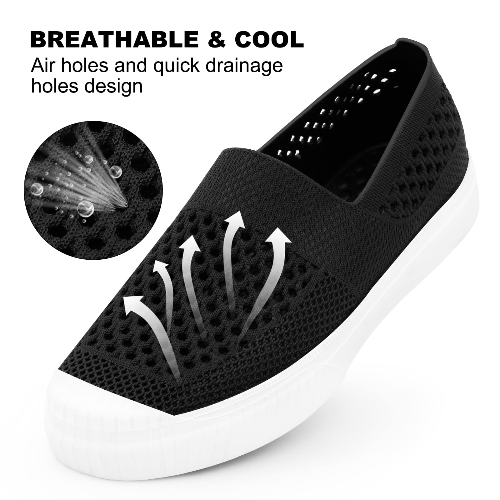 Women Water Shoes Quick-Dry Water Sports Shoes for Beach Swim Black