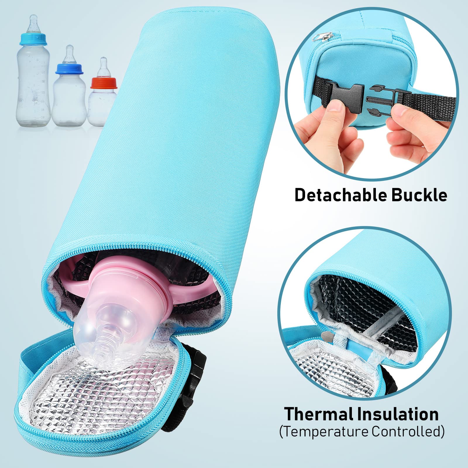 3 Pack Insulated Baby Bottle Bags Breastmilk Cooler Bag Portable Travel Baby Bottle Bag Thermal Insulated Bottle Bag Daycare Baby Bottle Holder Tote for Newborn Toddler Green Blue Pink