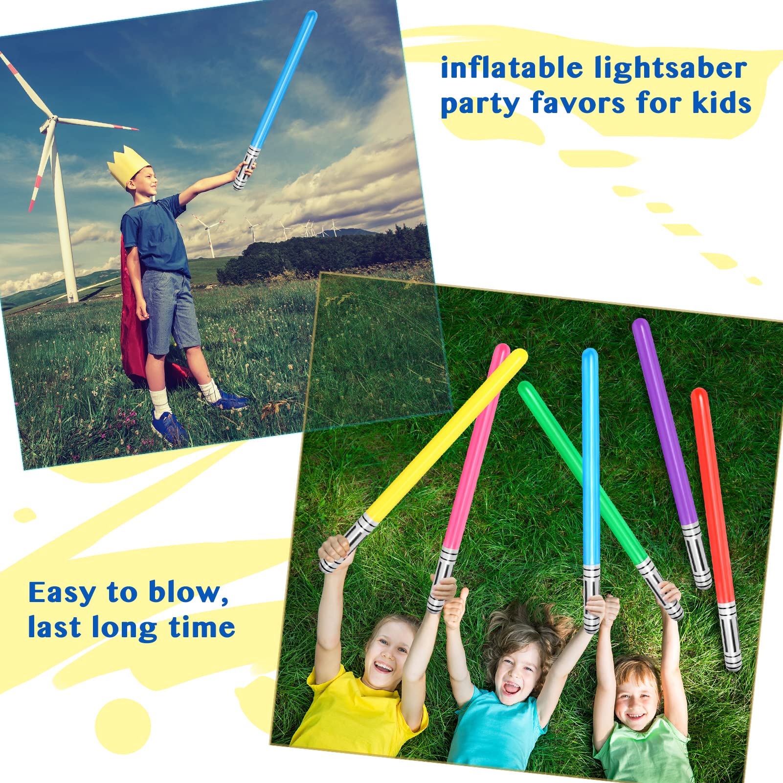 16 PCS Inflatable lightsaber - LIYDE Light Saber Sword Toys Party Bags Stocking Stuffers Favors Inflatable Swords for Star Wars Themed Party,Cosplay Party