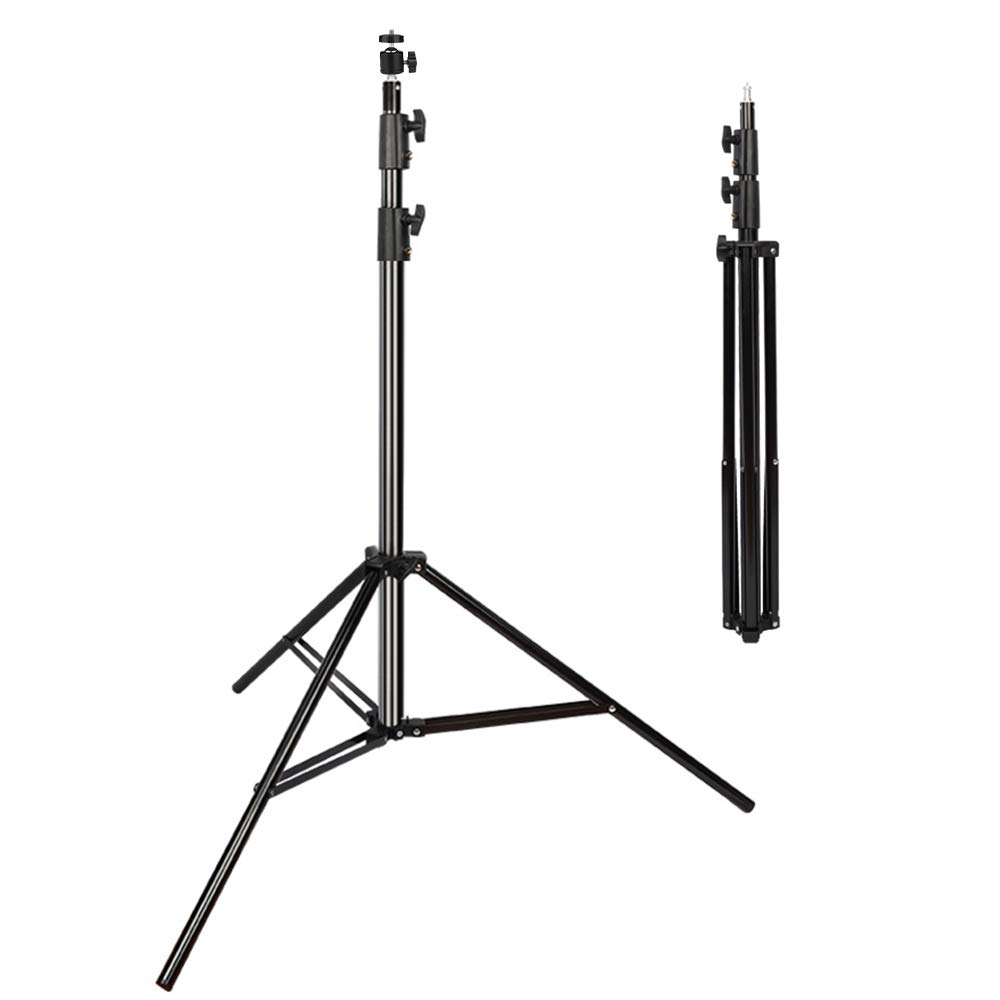 Aluminum Alloy Light Stand 9.5 Feet/2.8m Adjustable Spring Cushioned Photography Tripod Stands for Photo Studio Speedlight Flashes, Ring Light, Photographic Equipments Thickening Flash Stand, 2 Pack