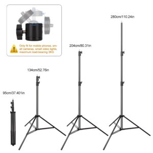 Aluminum Alloy Light Stand 9.5 Feet/2.8m Adjustable Spring Cushioned Photography Tripod Stands for Photo Studio Speedlight Flashes, Ring Light, Photographic Equipments Thickening Flash Stand, 2 Pack