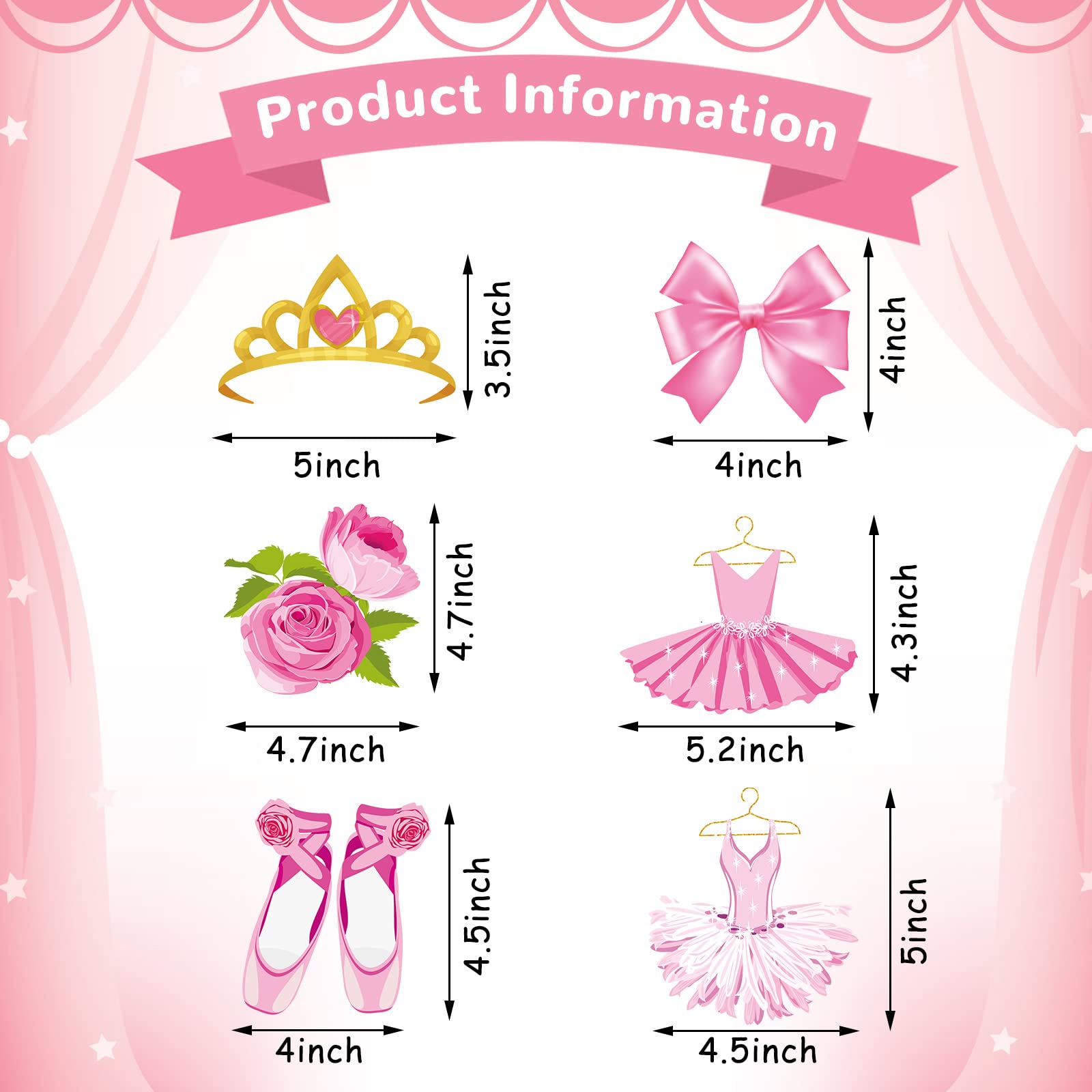 37 Pieces Ballet Birthday Party Supplies Ballerina Birthday Banner Ballerina Party Decoration Ballet Party Banner Ballerina Swirl Decoration Pink Ballerina Cutouts for Girls Birthday Baby Shower Party