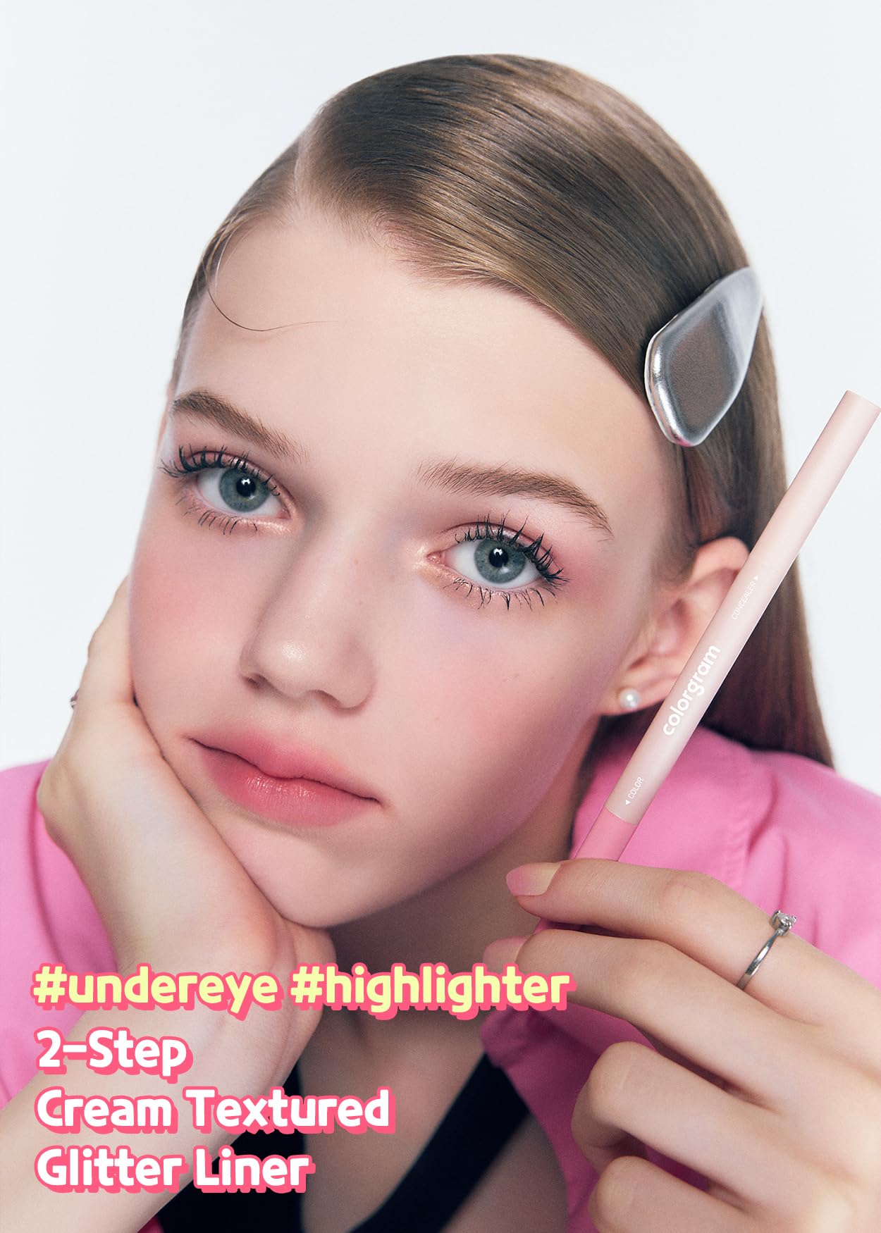 COLORGRAM Under Eye Highlighter Stick 03 Real Tone | Silky-smooth Long-lasting Highlighter & Contouring Stick for Smudge-proof Shining Daily Makeup