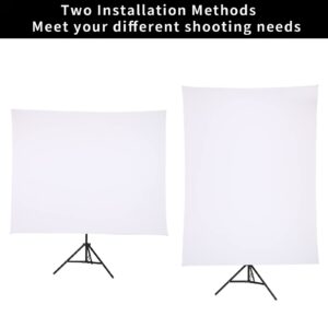 GSKAIWEN 5x6.5ft White Backdrop with Stand,Wrinkle-Resistant Collapsible Background Chromakey White Screen for Photo Studio Video Shooting, Portrait Headshot Photography