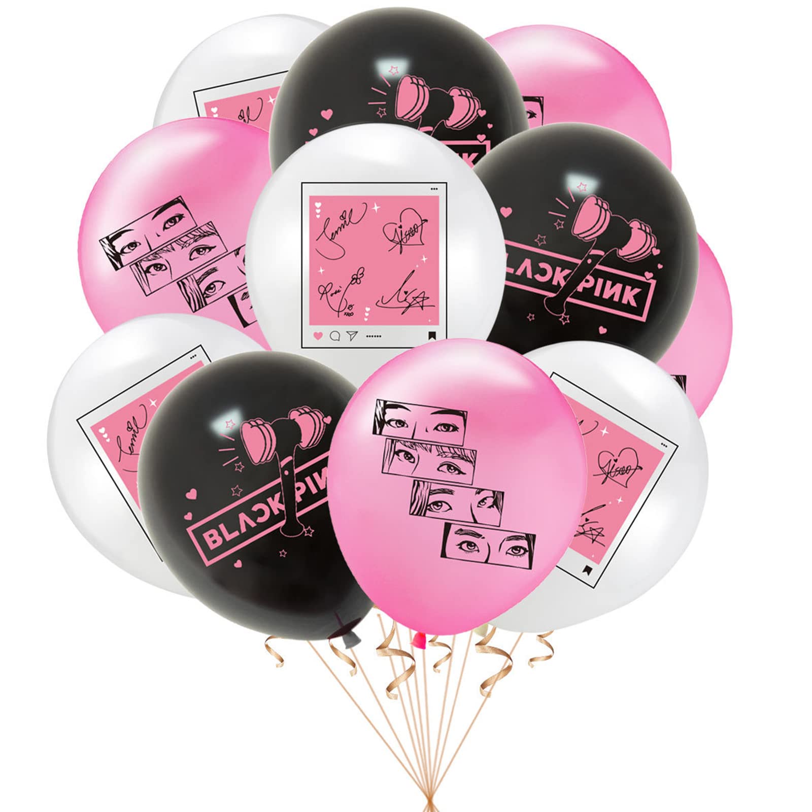 Tuyust Blackpink Party Supplies for Fans Birthday Party Decorations - 1 Blackpink Party Banner 18 Blackpink Party Balloons 17 Blackpink Cake Toppers 20 Blackpink Lomo Card 2 Ribbon