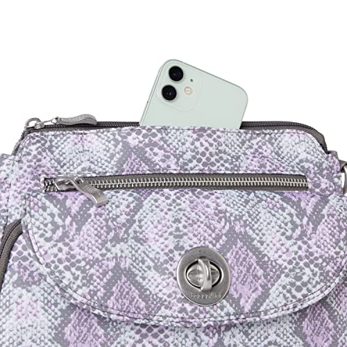 Baggallini Women's Calais Crossbody Bag, Blush Python