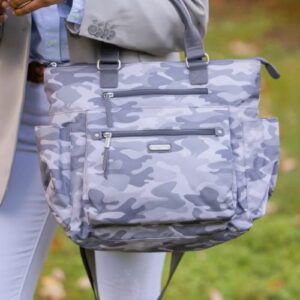 Baggallini womens 3-in-1 3 in 1 Convertible Backpack with RFID phone wristlet, Grey Camo Print, One Size US