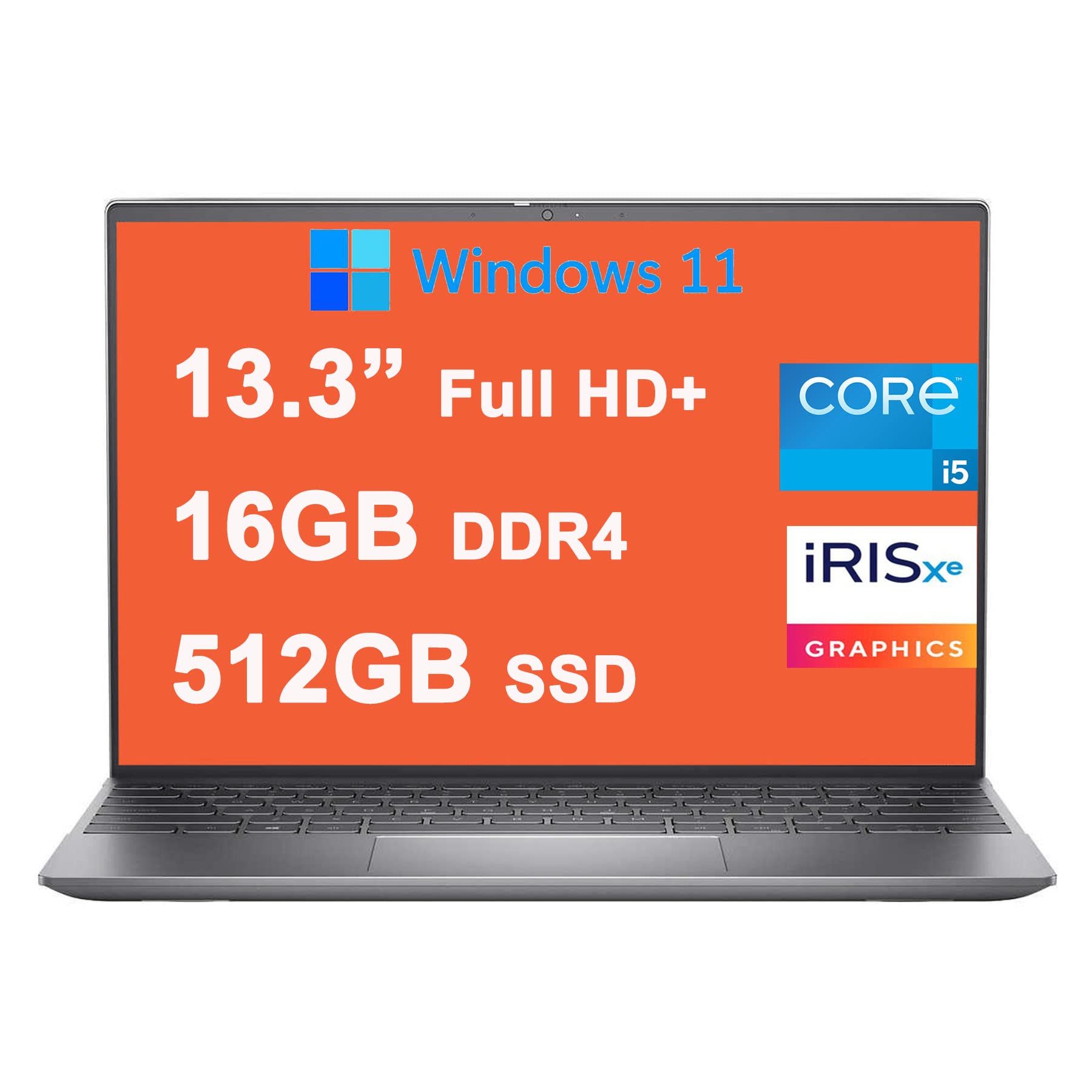 Dell Inspiron 13 5000 5310 Premium Laptop I 13.3 inch Full HD+ (300 Nits) I 11th Gen Intel 4-Core i5-11320H I 16GB DDR4 512GB SSD I Intel Iris Xe Graphics I Thunderbolt HDMI Backlit WiFi6 Win10 Silver