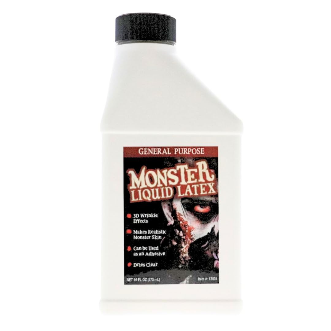 Monster Liquid Latex - Dries CLEAR - Creates Zombie Skin and FX