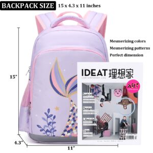 JIANYA Girls Backpack for School Kids Bookbag Kindergarten Elementary Backpack Lunch Box Set