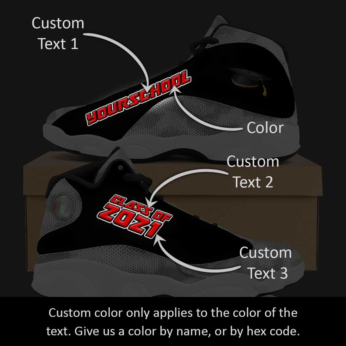 Customized Basketball Shoes with White Camouflage Design and 3 Optional Custom Text Areas for high School or College Teen in AJ13 Style