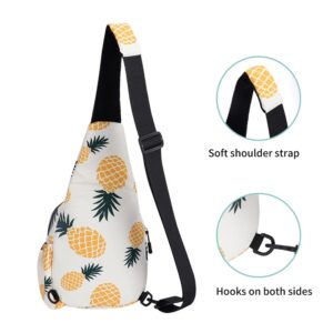 XEYOU Small Sling Bag Backpack Lightweight One Strap Bag Hiking Crossbody Chest Bag Unisex Shoulder Daypack (Pineapple, Small)