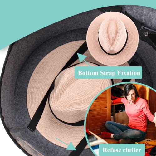 Hat Box,Hat Storage Box,Stackable Round Brim Hats Organizer Bag Container for Closet,Travel Hat Boxes for Women,Collapsible Cowboy Hat Organizer,Stuffed Animal Toy Storage,FoldableTravel Cap Boxes