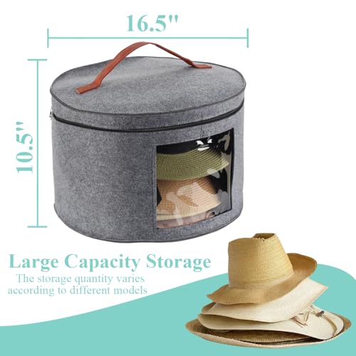 Hat Box,Hat Storage Box,Stackable Round Brim Hats Organizer Bag Container for Closet,Travel Hat Boxes for Women,Collapsible Cowboy Hat Organizer,Stuffed Animal Toy Storage,FoldableTravel Cap Boxes