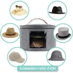 Hat Box,Hat Storage Box,Stackable Round Brim Hats Organizer Bag Container for Closet,Travel Hat Boxes for Women,Collapsible Cowboy Hat Organizer,Stuffed Animal Toy Storage,FoldableTravel Cap Boxes