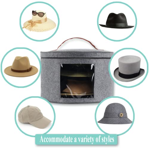 Hat Box,Hat Storage Box,Stackable Round Brim Hats Organizer Bag Container for Closet,Travel Hat Boxes for Women,Collapsible Cowboy Hat Organizer,Stuffed Animal Toy Storage,FoldableTravel Cap Boxes