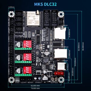 Makerbase MKS DLC32 Laser Engraver DIY Desktop Engraving Machine Mainboard Upgrade Offline Controller 32bits ESP32 WiFi TFT Touch Screen Color Display TS35 LightBurn LaserGRBL Phone App Web Control