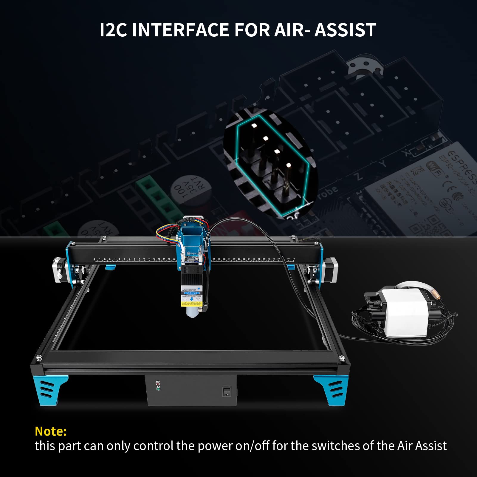 Makerbase MKS DLC32 Laser Engraver DIY Desktop Engraving Machine Mainboard Upgrade Offline Controller 32bits ESP32 WiFi TFT Touch Screen Color Display TS35 LightBurn LaserGRBL Phone App Web Control