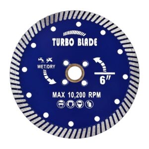 6" diamond turbo blade granite blade for granite marble porcelain tile wet/dry cutting